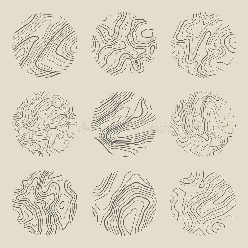 Topographic Map with Contour Lines. Geographic Terrain Grid, Relief ...