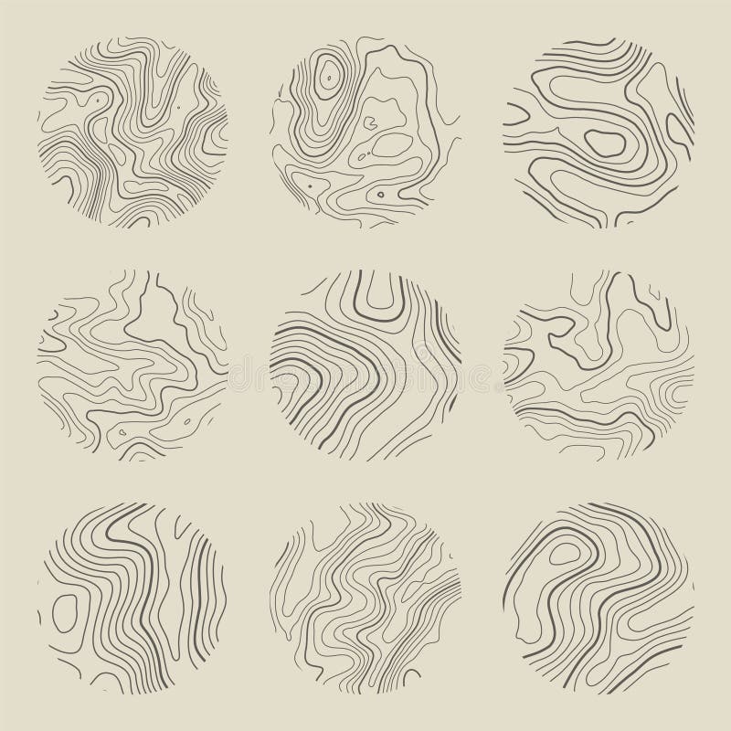 Topographic Map with Contour Lines. Geographic Terrain Grid, Relief ...