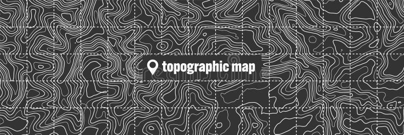 Topographic Map with Contour Lines. Geographic Terrain Grid, Relief ...
