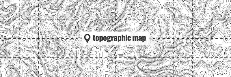 Topographic Map with Contour Lines. Geographic Terrain Grid, Relief ...