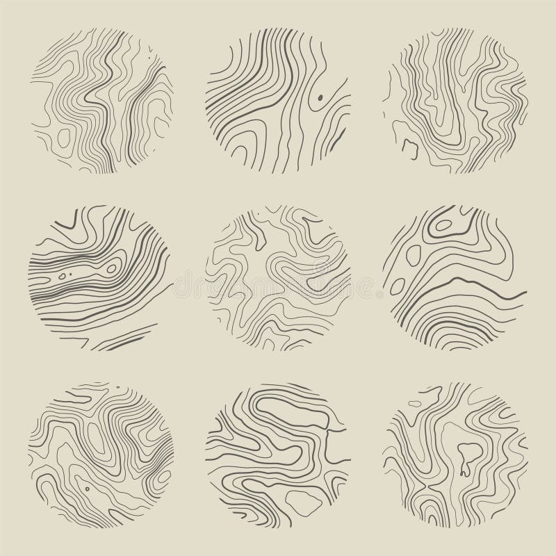 Topographic Map with Contour Lines. Geographic Terrain Grid, Relief ...