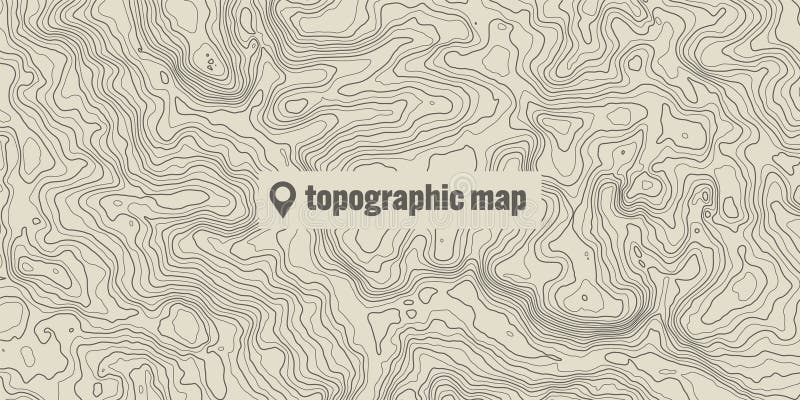 Topographic Map with Contour Lines. Geographic Terrain Grid, Relief ...