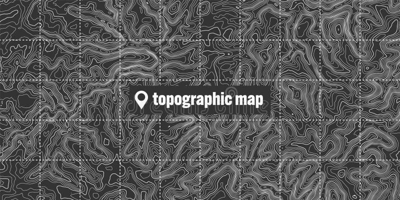 Topographic Map with Contour Lines. Geographic Terrain Grid, Relief ...