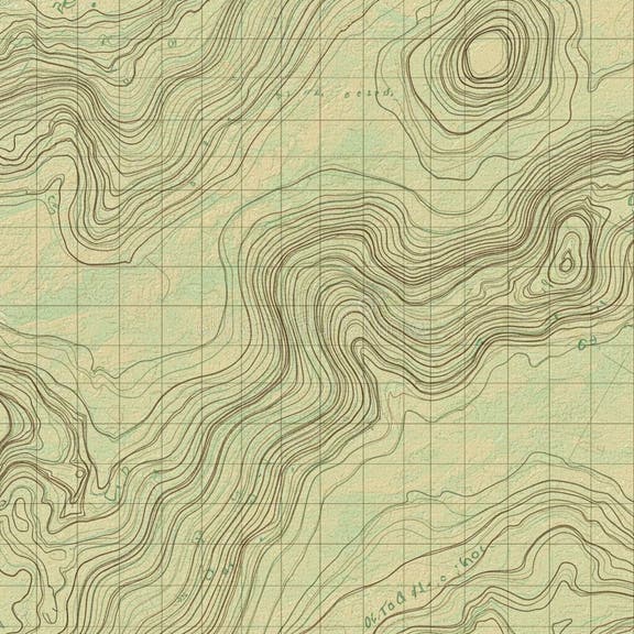 Topographic Map Features Contour Lines Indicating Elevation Changes ...