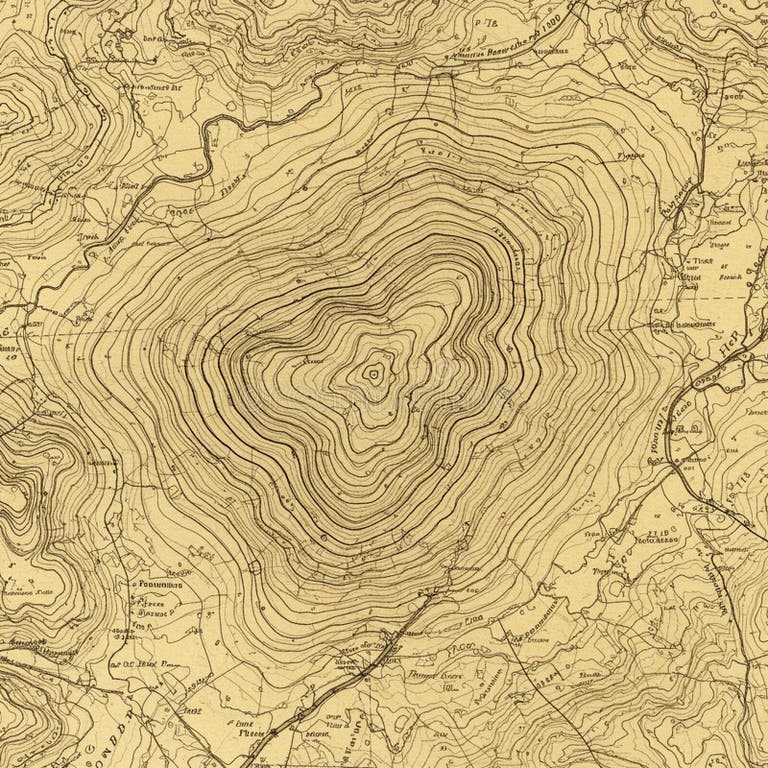 Topographic Map Featuring Contour Lines Representing Elevation Changes ...