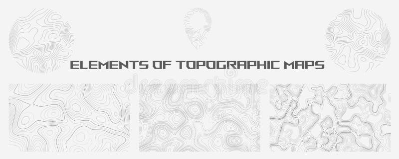 Topographic Map. Gray Outlines on a Light Background. Contour Abstract ...