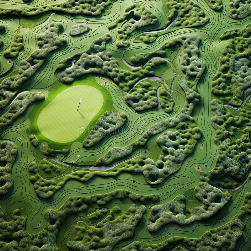 Topographic Map with Green Reliefs , Generated by AI Stock Illustration ...