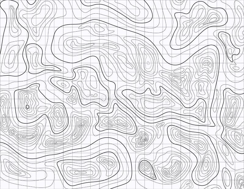 Topographic Map with Grid. Vector Illustration Isolated Light ...