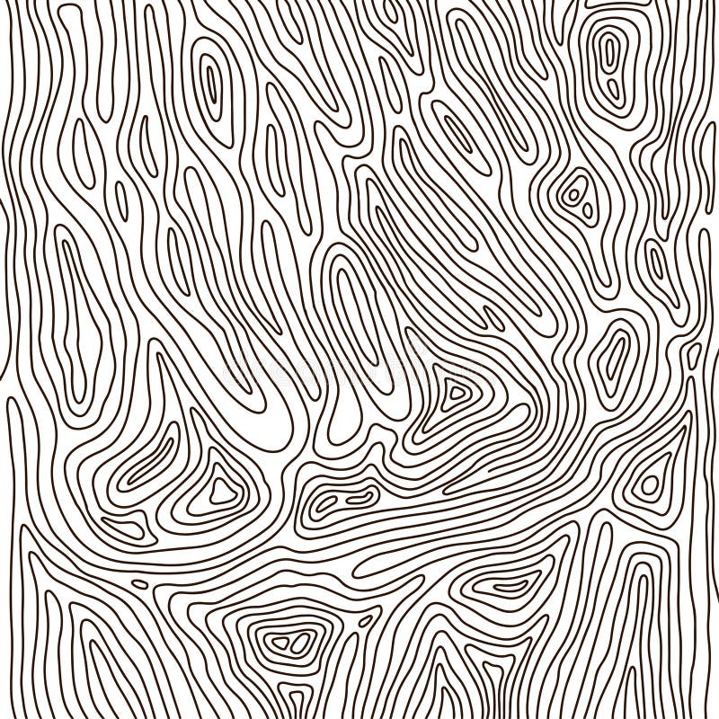 Topographic Map Hand Drawn Linear Background. Abstract Terrain Elevation Map. Grid Contour Map ...