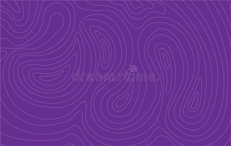 Topographic Map Illustration. Wavy Lines on a White and Purple ...