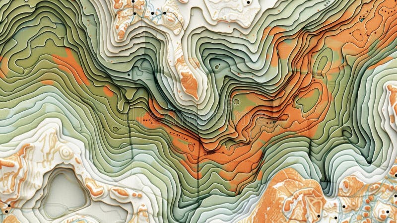 A Topographic Map with Intricate Contour Lines Highlighting the Diverse ...