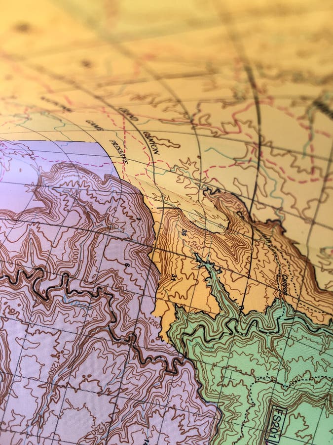 Topographic Map with Iso-lines, Rivers and Background Stock Photo ...