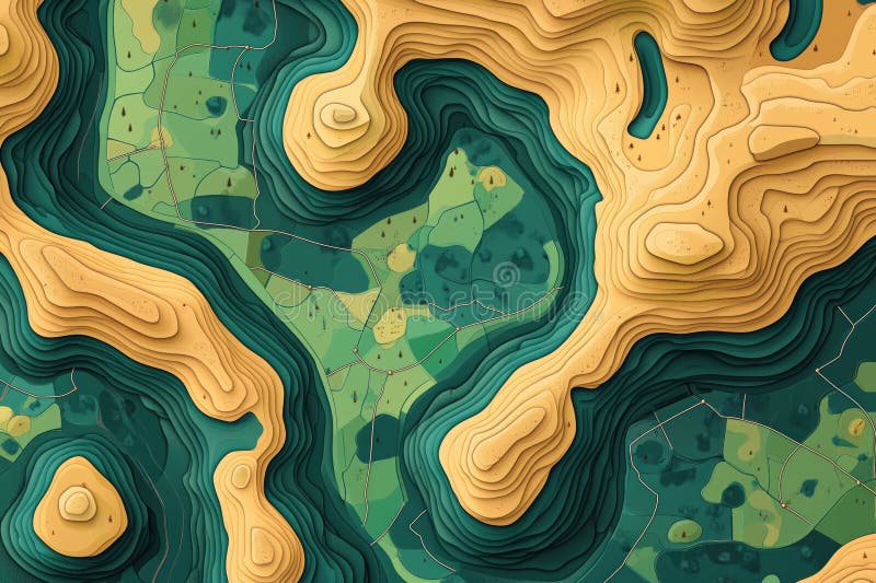 Abstract Brown Topographic Map Ai Generated Layered Design Stock Photos ...