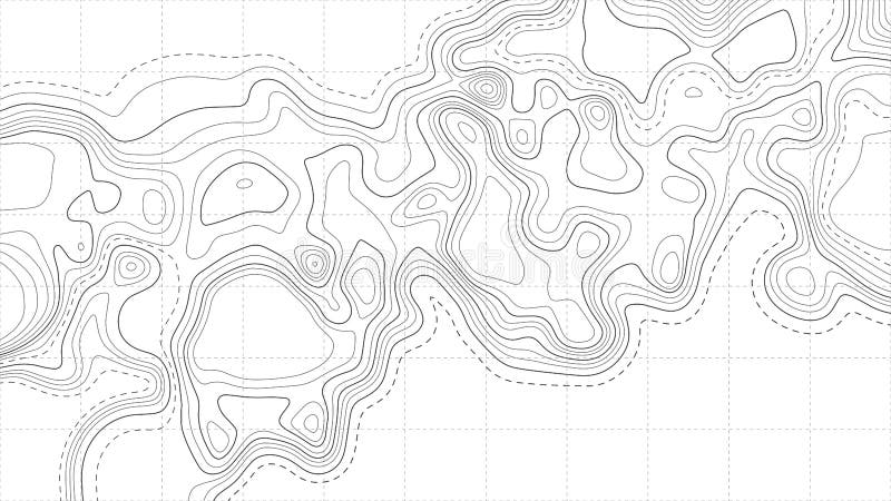 Topographic Map with Lines on a White Background. Geographic Map ...