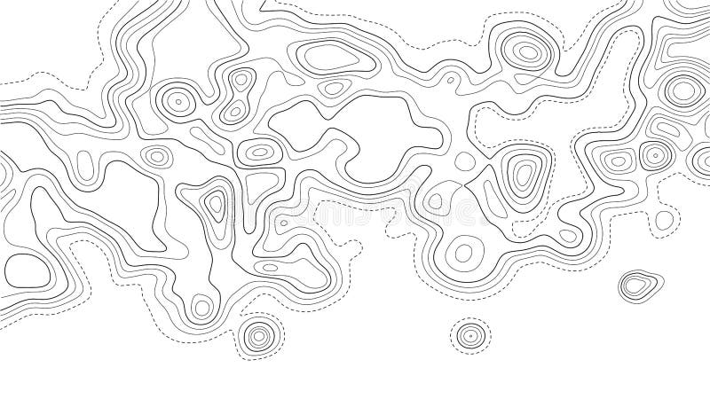 Topographic Map with Lines on a White Background. Geographic Map ...