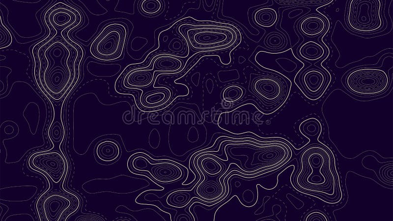 Topographic Map Orange on Blue Background. Geographic Line Map with ...