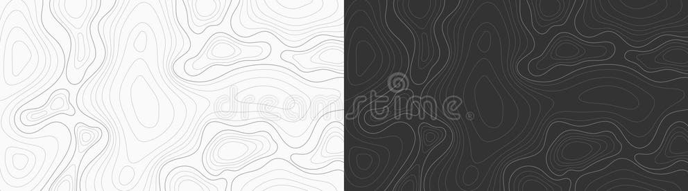 Topographic Map Patterns Set. Background of the Topographic Map with ...