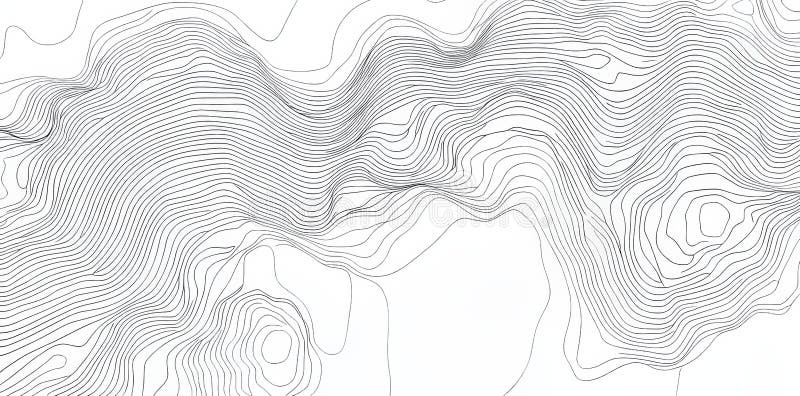 Topographic Map Patterns, Topography Line Map. White Background with ...