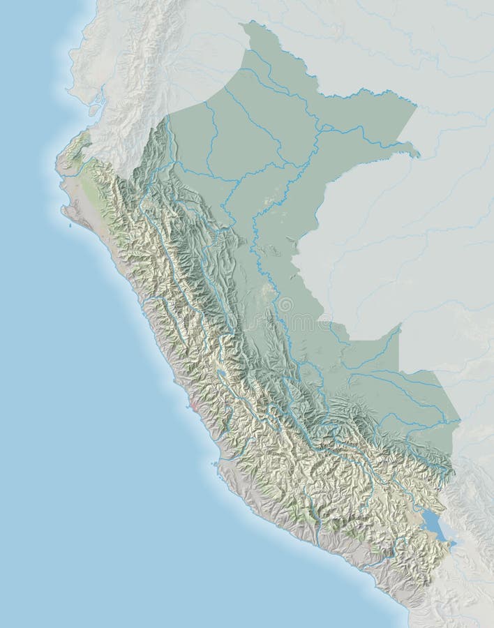 Topographic map of Peru stock illustration. Illustration of terrain ...