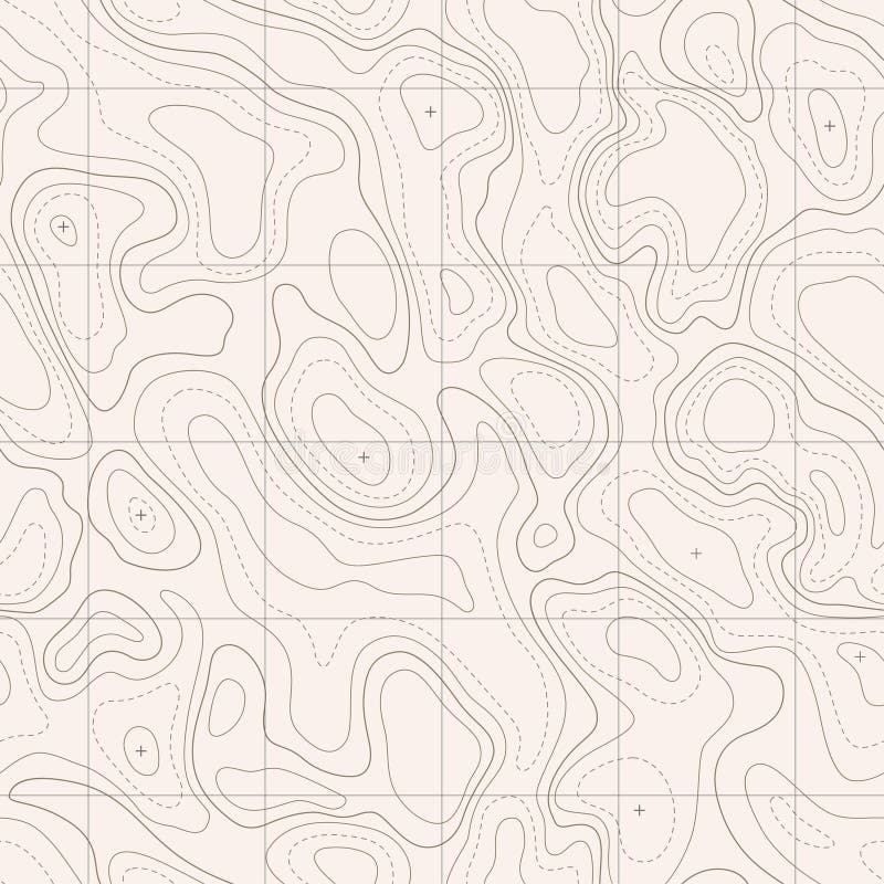 Topographic Map Seamless Pattern Background, with Wavy Lines Stock ...