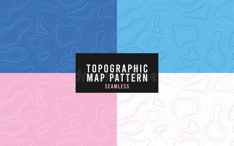 Topographic Map, Set of Seamless Color Pattern. Background of the ...