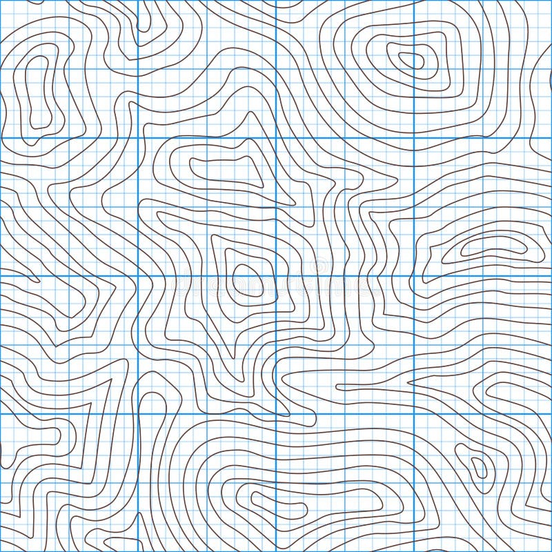 Topographic Map of the Terrain As Contour. Seamless Pattern. Background ...
