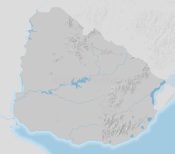 Topographic map of Uruguay stock illustration. Illustration of shaded ...