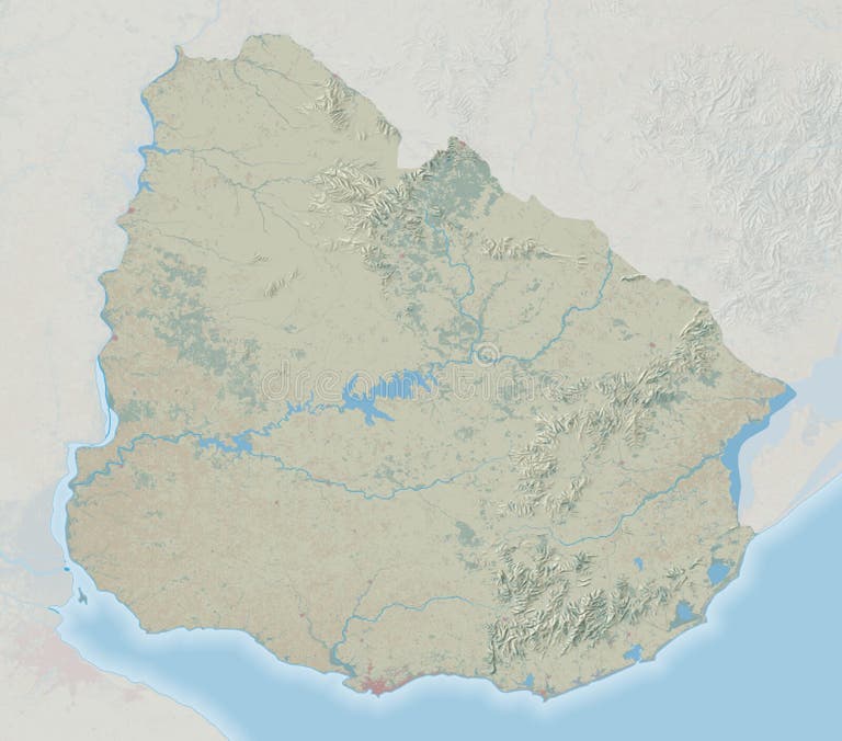 Topographic map of Uruguay stock illustration. Illustration of contour ...