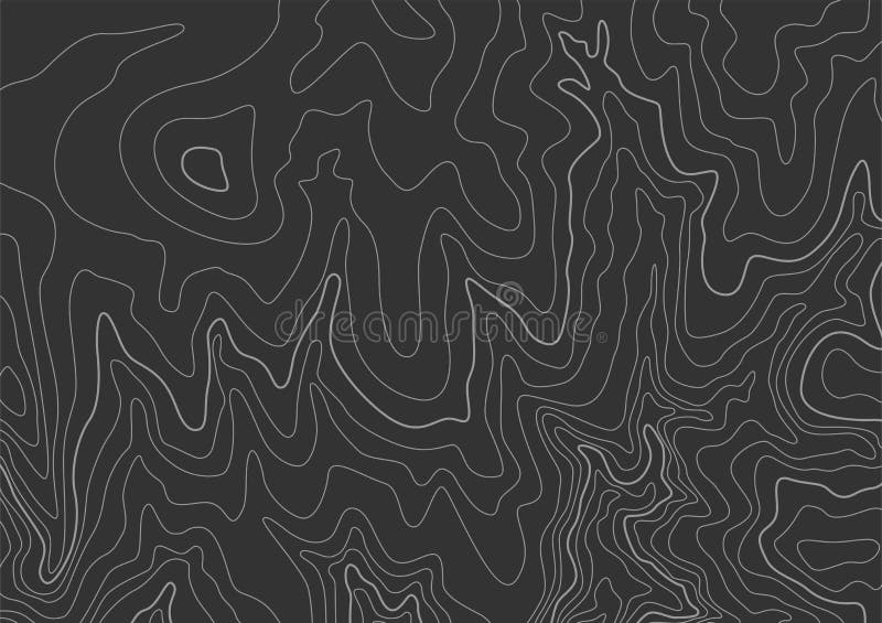 Topographic Map Vector Background. Topo Contour Map on Black Background ...