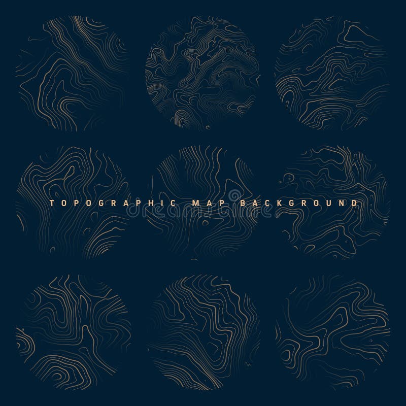 Colorful Topographic Maps with Contour Lines. Geographic Terrain Grid ...