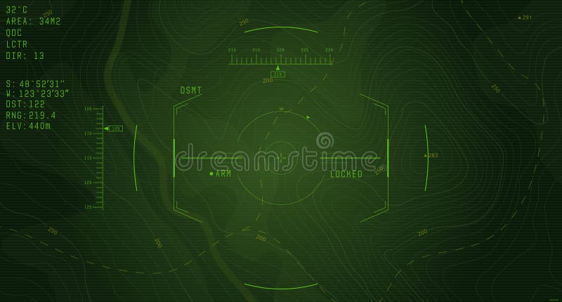 Topographic Military Drone Map Overlay Stock Vector - Illustration of ...