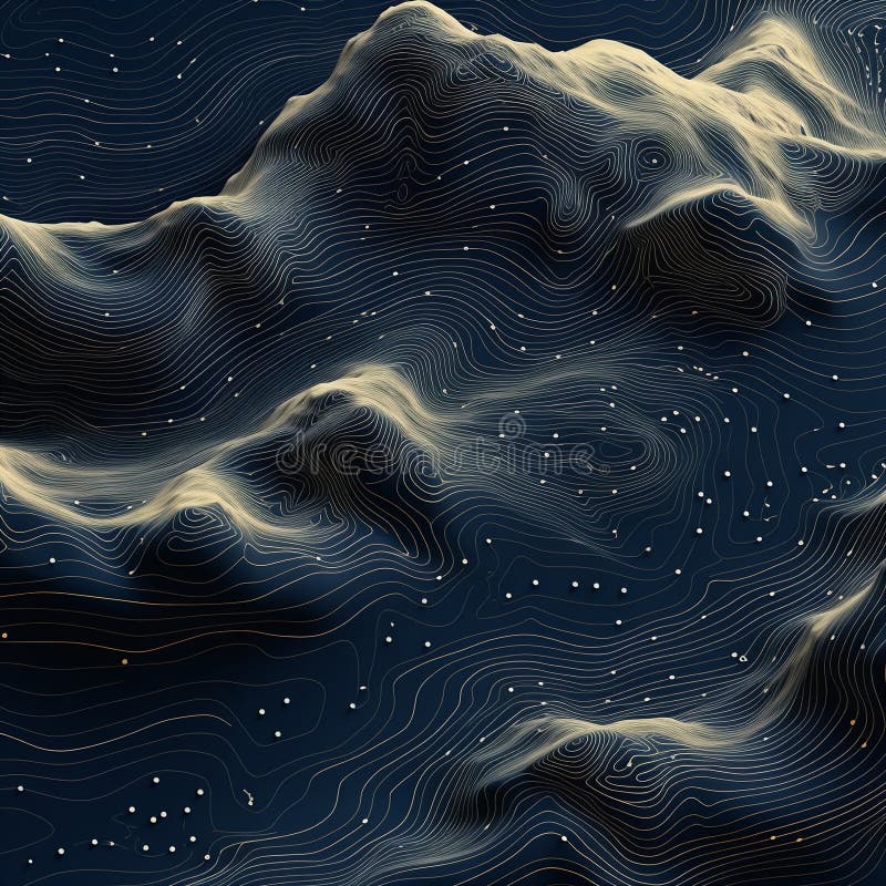 Topographic Relief Map. Rounded Lines, Design Stock Illustration ...