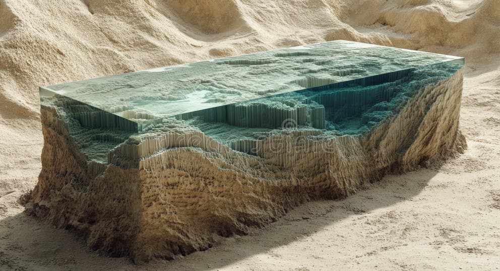 Topographic Relief Visualization Concept Mapped on Sand Dunes in a ...