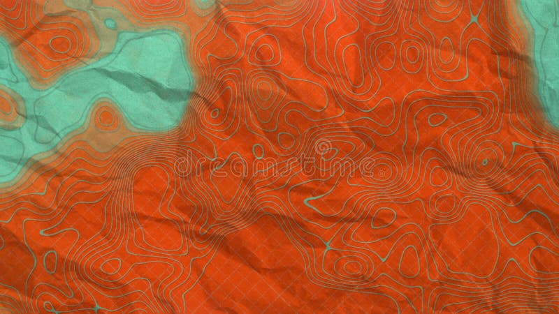 Topographic Texture on a Crumpled Sheet of Paper. 3d Rendering Loop ...