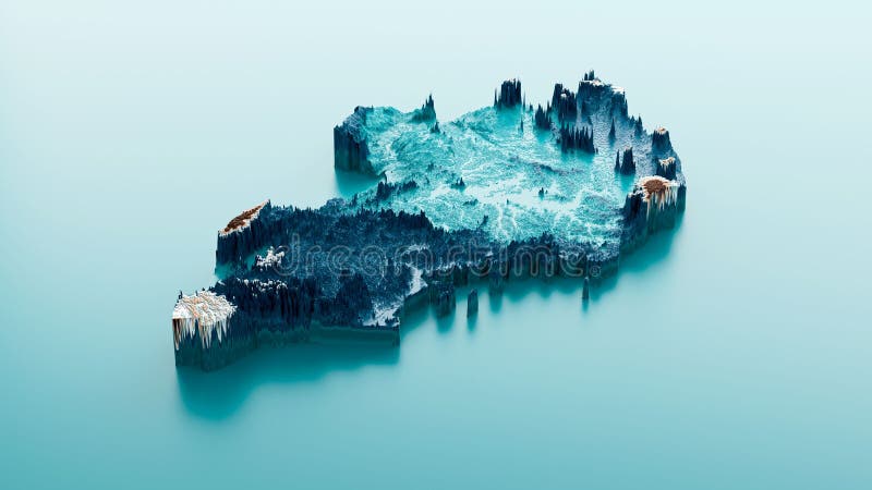 Topographic Uganda Map Hypsometric Uganda Elevation Tint Spectral ...