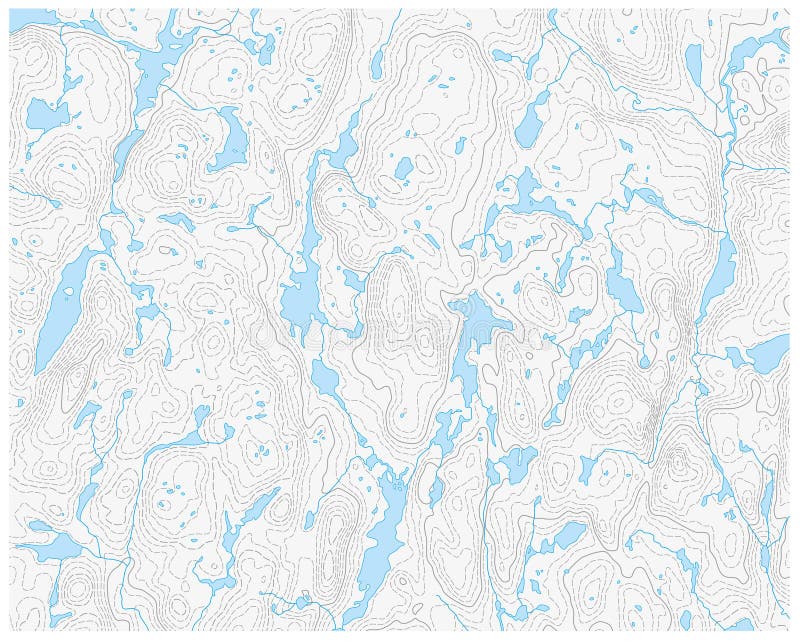 Topographic Vector Map with Lake, River and Isoline Stock Vector ...