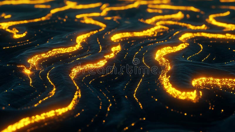 A Topographical Map with Abstract Design, Showcasing Detailed Layers ...