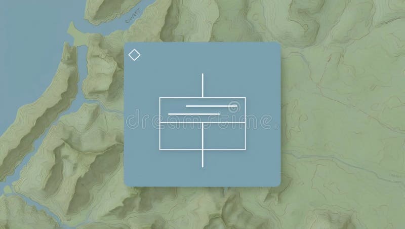 Topographical Map with Abstract Overlay of Box and Lines Stock ...
