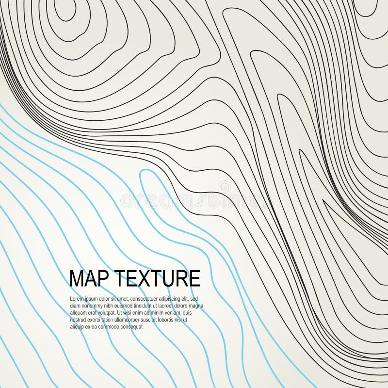 Topographical Terrain Map with Line Contours Stock Vector ...