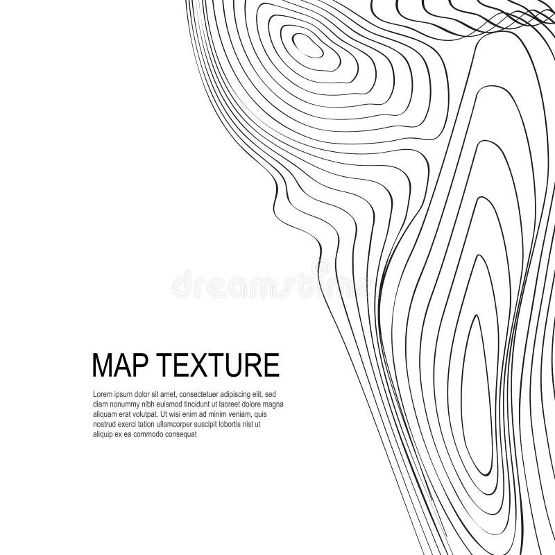 Topographical Terrain Map with Line Contours Stock Vector ...