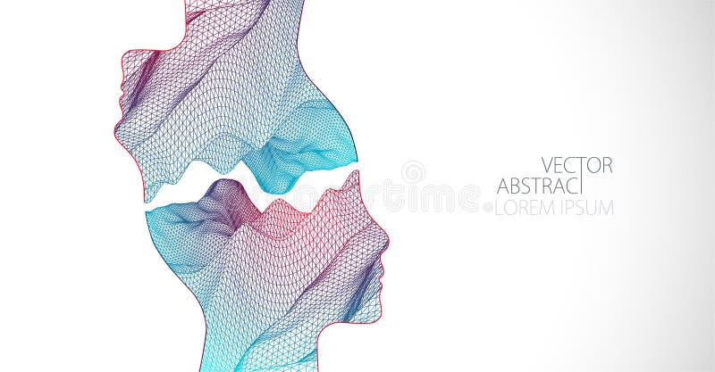 Topography in the Contour. the Human Head is Made in the Style of a ...