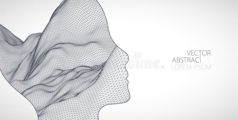 Topography in the Contour. the Human Head is Made in the Style of a ...