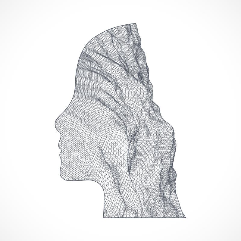 Topography in the Contour. the Human Head is Made in the Style of a ...