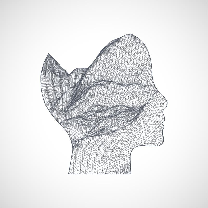 Topography in the Contour. the Human Head is Made in the Style of a ...