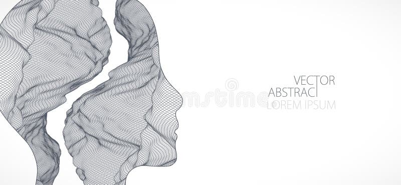 Topography in the Contour. the Human Head is Made in the Style of a ...