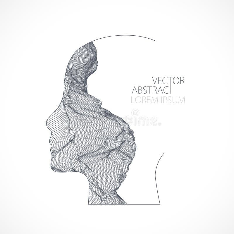 Topography in the Contour. the Human Head is Made in the Style of a ...