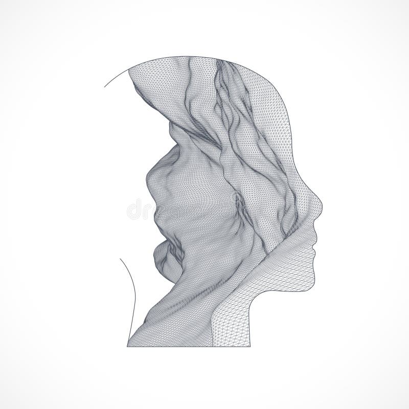 Topography in the Contour. the Human Head is Made in the Style of a ...