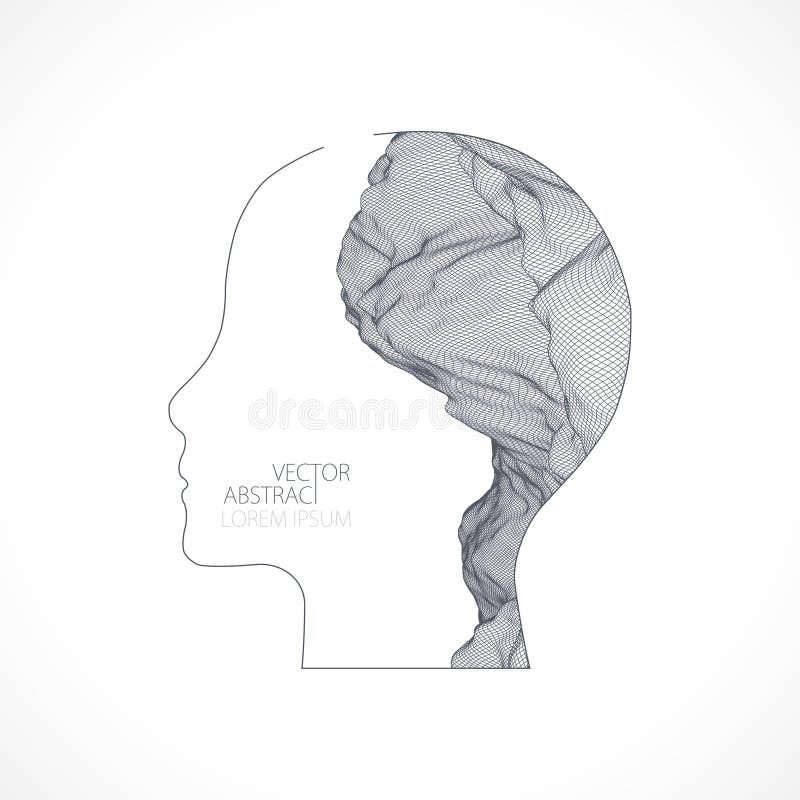 Topography in the Contour. the Human Head is Made in the Style of a ...