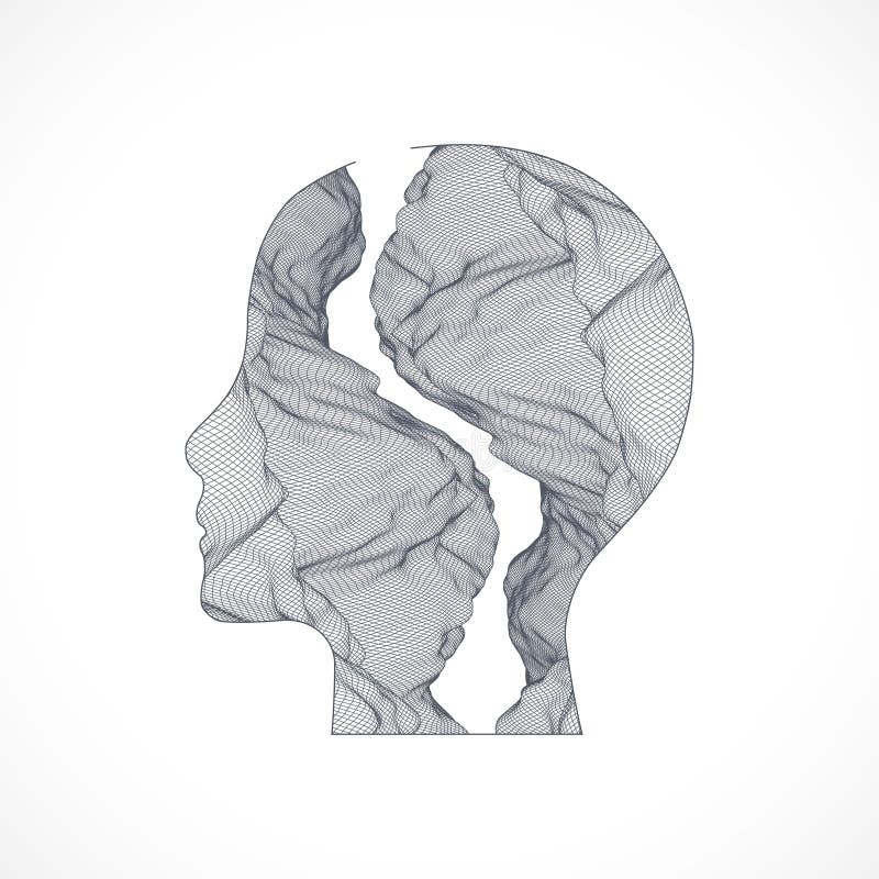 Topography in the Contour. the Human Head is Made in the Style of a ...