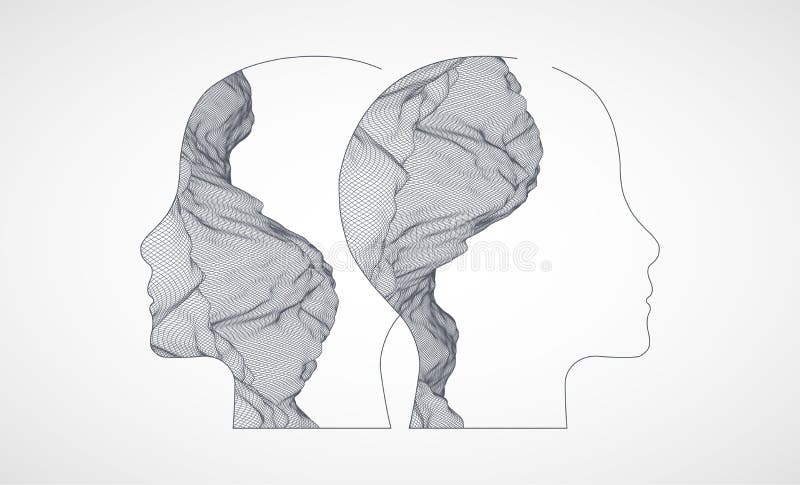 Topography in the Contour. the Human Head is Made in the Style of a ...